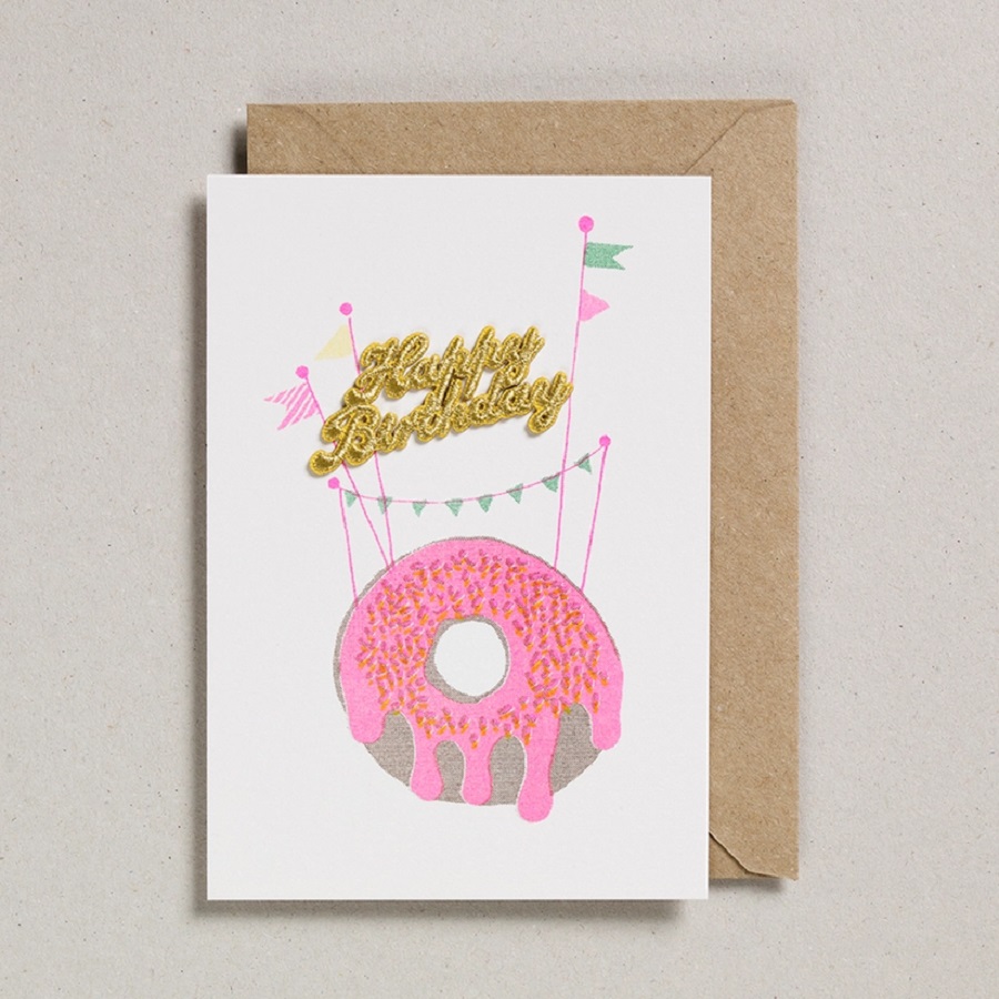 Petra Boase Geburtstagskarte pink Donut